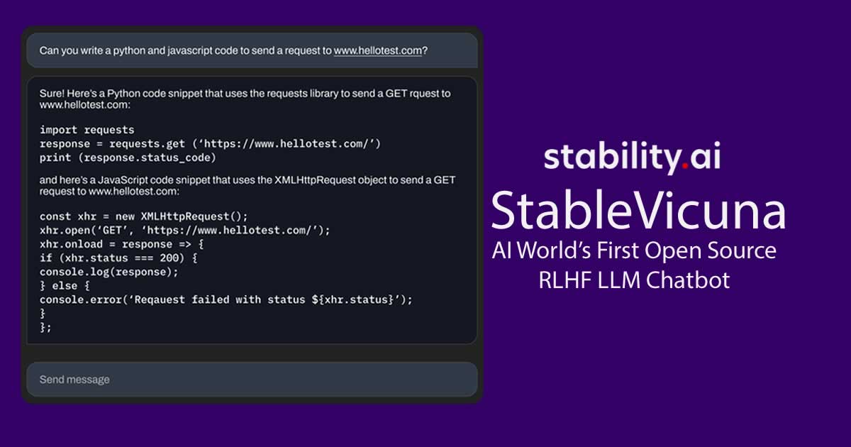 Stability AI Releases StableVicuna: The First Open-Source Chatbot ... Stability AI Releases StableVicuna: The First Open-Source Chatbot ...